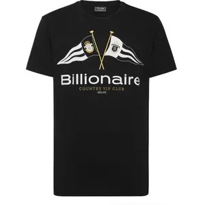 BILLIONAIRE T-shirt Round Neck Flags - Black