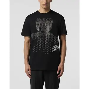 Philipp Plein Round Neck T-shirt Teddy Strass Teddy Bear - Black