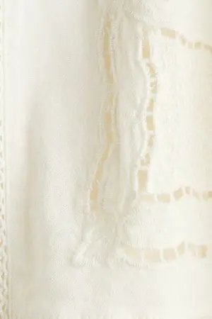 H&m Linen-blend Shorts With Eyelet Embroidery