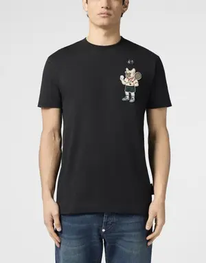 Philipp Plein Round Neck T-shirt New York Tennis Patch - Black
