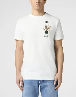Philipp Plein Round Neck T-shirt New York Tennis Patch - Offwhite