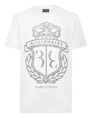 BILLIONAIRE T-shirt Round Neck Ss Crest - White