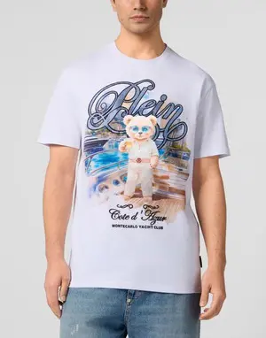 Philipp Plein Round Neck T-shirt Teddy Yachting - White