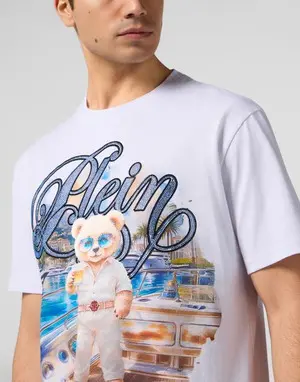 Philipp Plein Round Neck T-shirt Teddy Yachting - White
