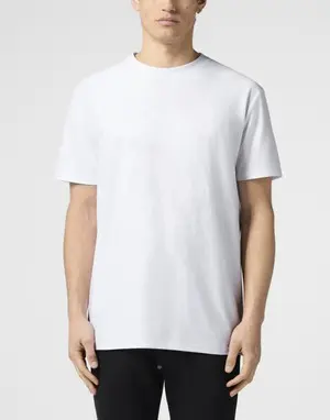 Philipp Plein Round Neck T-shirt Jacquard Skull - White