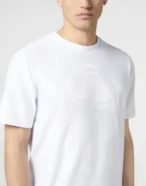 Philipp Plein Round Neck T-shirt Jacquard Skull - White