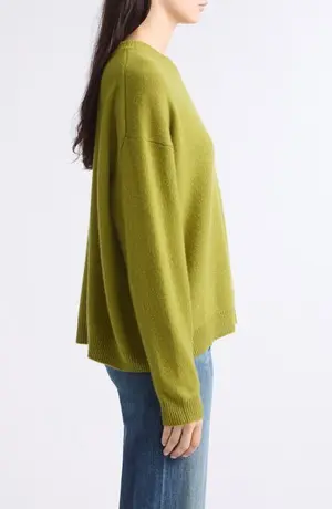 Staud Serrano Cashmere Relaxed Fit Crewneck Sweater - Pear