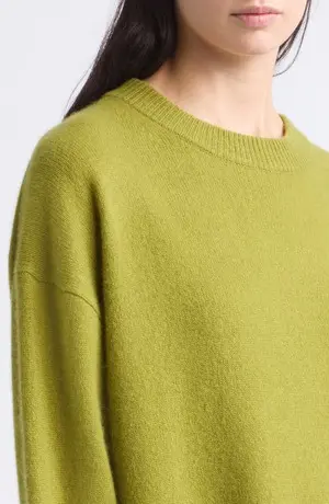 Staud Serrano Cashmere Relaxed Fit Crewneck Sweater - Pear