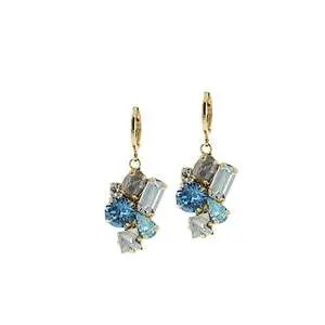 OTAZU Blue / Grey Blue Satin Earhangers Small