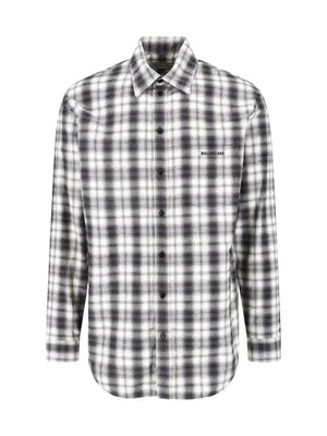 Balenciaga Cotton Flannel Shirt - Gray