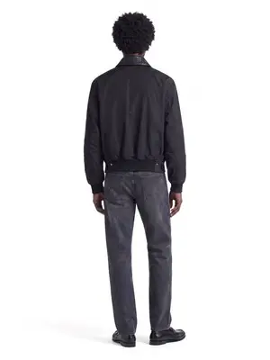 Bottega Veneta Nylon And Cotton Jacket With Woven Lambskin Collar