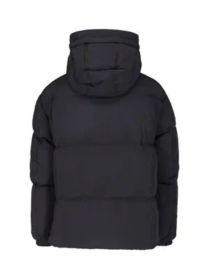 DIESEL® Down Jacket "w Rolfys" With Removable Hood And Logo Embroidery - Black