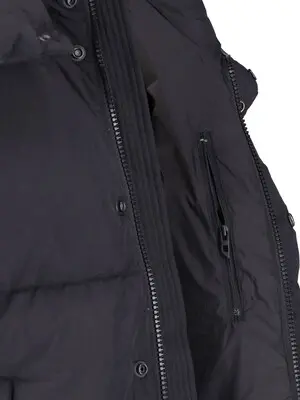 DIESEL® Down Jacket "w Rolfys" With Removable Hood And Logo Embroidery - Black