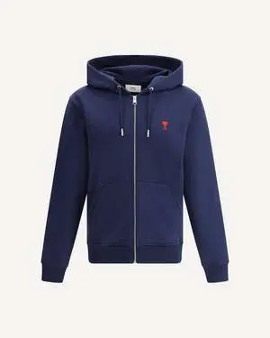 AMI Paris Logoed Hoodie - Blue