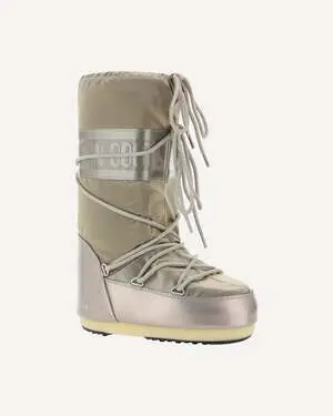 Moon Boot Icon Glance Knee-high Lace-up Boots - Beige