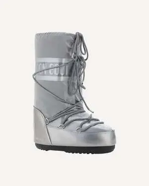 Moon Boot Icon Glance Lace-up Platform Boots - Silver