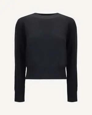 AMI Paris De Coeur Embroidered Crew Neck Sweater - Black