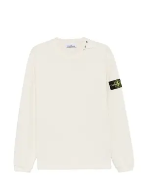 Stone Island Button-detail Sweater With Logo Patch On The Shoulder