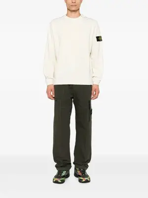 Stone Island Button-detail Sweater With Logo Patch On The Shoulder
