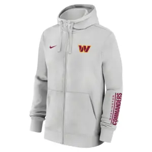 Nike Washington Commanders Club Nfl Full-zip Hoodie - Grey