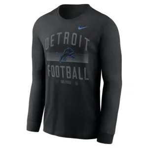 Nike Detroit Lions Essential Dri-fit Nfl Long-sleeve T-shirt - Black