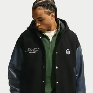 Nike Sportswear Club Wool Varsity Jacket - Black
