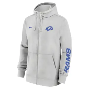 Nike Los Angeles Rams Club Nfl Full-zip Hoodie - Grey