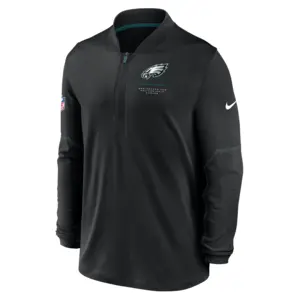 Nike Philadelphia Eagles Sideline Dri-fit Nfl 1/2-zip Top - Black