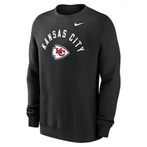 Nike Kansas City Chiefs Club Men's Nfl Pullover Crew Black