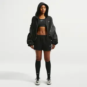 Nike Studio Fleece Weight Mid-rise Shorts - Black