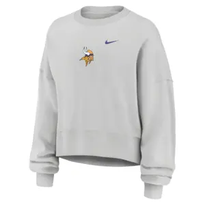 Nike Minnesota Vikings Primetime Phoenix Nfl Oversized Pullover Crew - Grey