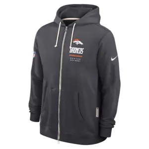 Nike Denver Broncos Sideline Standard Issue Dri-fit Nfl Full-zip Hoodie - Grey
