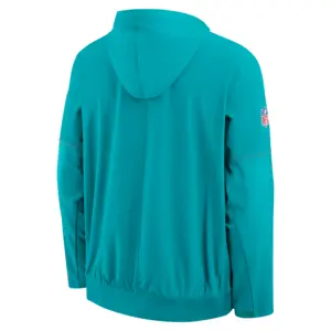 Nike Miami Dolphins Sideline Anorak Nfl 1/2-zip Hooded Jacket - Green