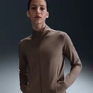 Nike One Dri-fit Full-zip Mid Layer - Brown