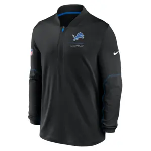 Nike Detroit Lions Sideline Dri-fit Nfl 1/2-zip Top - Black