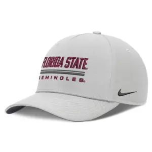 Nike Florida State Sideline Practice Rise Dri-fit College Adjustable Hat - Grey