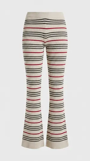 THE ELDER STATESMAN Libeccio Rib Stripe Flare Pants