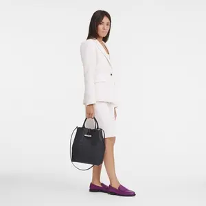 Longchamp Medium Roseau Leather Crossbody Bag - Black