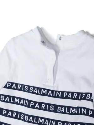 Balmain Logo-stripes Cotton T-shirt