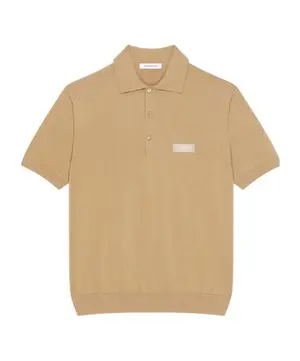Givenchy Couture Seam Polo In Cotton With Gros Grain Detail - Light Brown