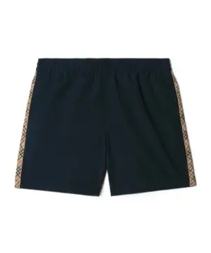Burberry Check Trim Swim Shorts - Navy