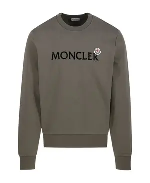 Moncler Flocked Logo Crewneck Sweatshirt - Green