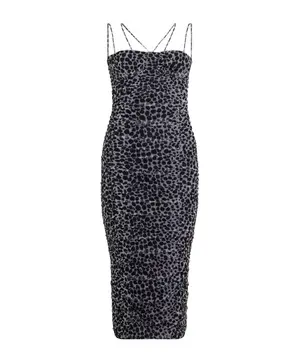 Philosophy Di Lorenzo Serafini Animal-print Tulle Midi Dress - Black