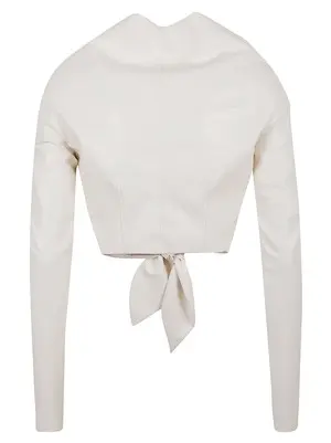 Philosophy Di Lorenzo Serafini Off-shoulder Cropped Top With Front Knot Detail