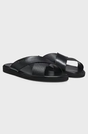 Hugo Boss Darrel Crisscross Strap Slides