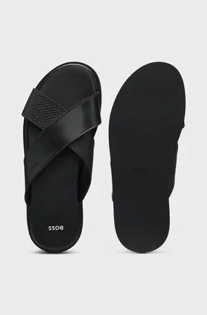 Hugo Boss Darrel Crisscross Strap Slides