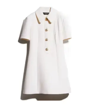 Gucci Crêpe Wool Dress With Double G Button