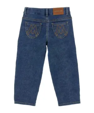 Monnalisa Embroidered-patch Straight-leg Jeans
