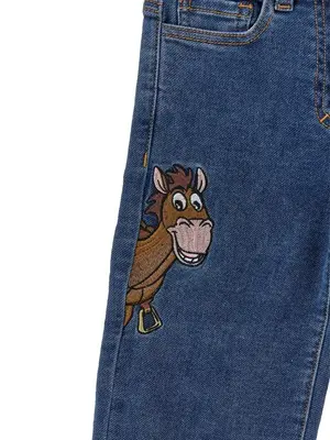 Monnalisa Embroidered-patch Straight-leg Jeans