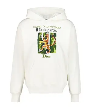 Dior Hooded Sweatshirt With Embroidered Book Cover Motif - White